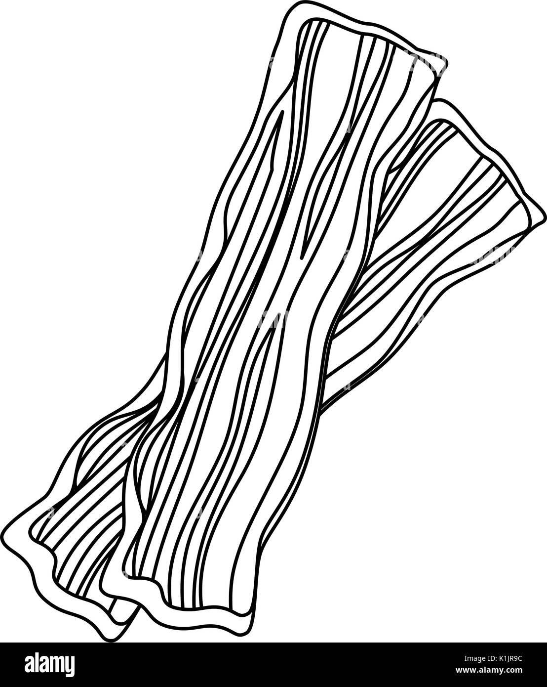 bacon stripe icon over white background vector illustration Stock ...