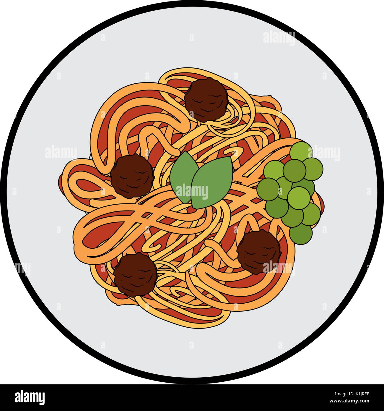 spaghetti dish icon over white background vector illustration Stock ...
