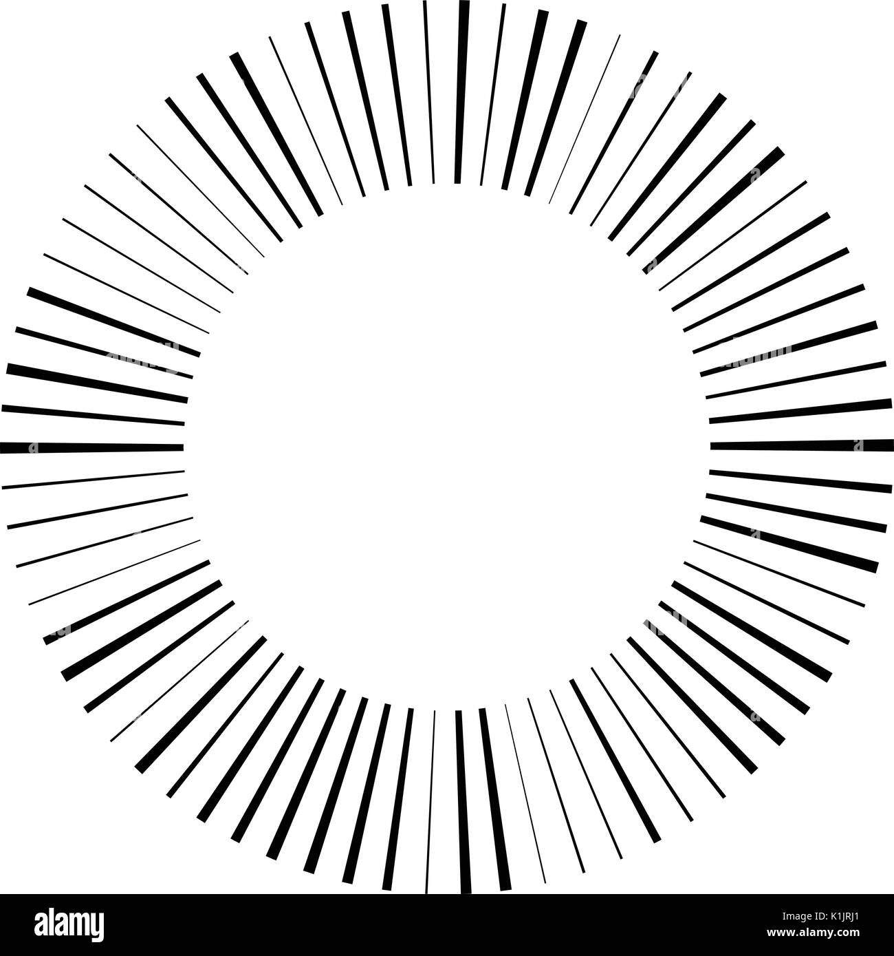 Circular geometric motif. Abstract grayscale op-art element Stock ...