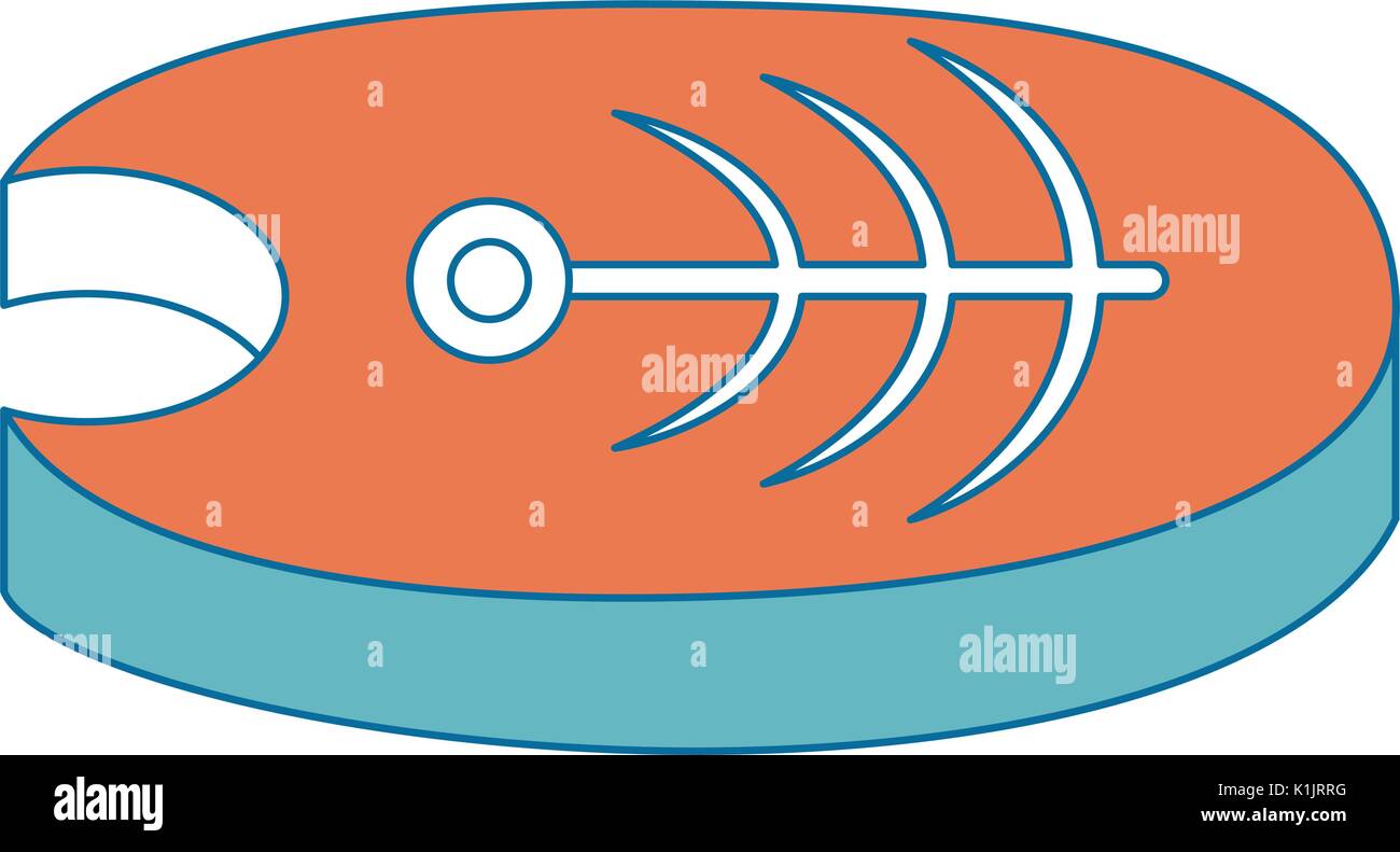 fish steak icon over white background vector illustration Stock Vector ...
