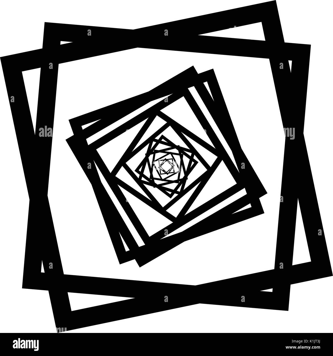 Circular geometric motif. Abstract grayscale op-art element Stock ...