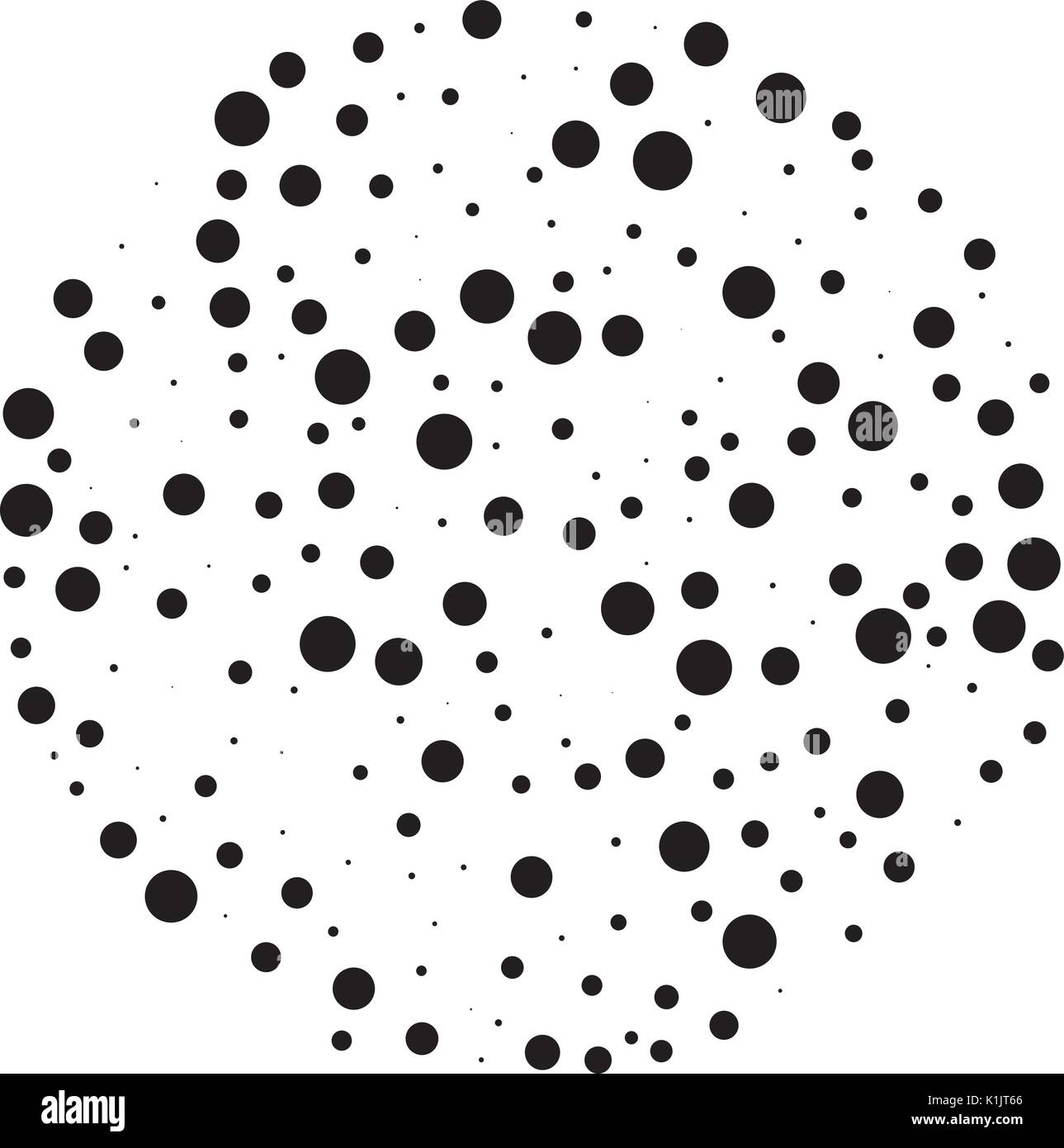 Circular geometric motif. Abstract grayscale op-art element Stock ...