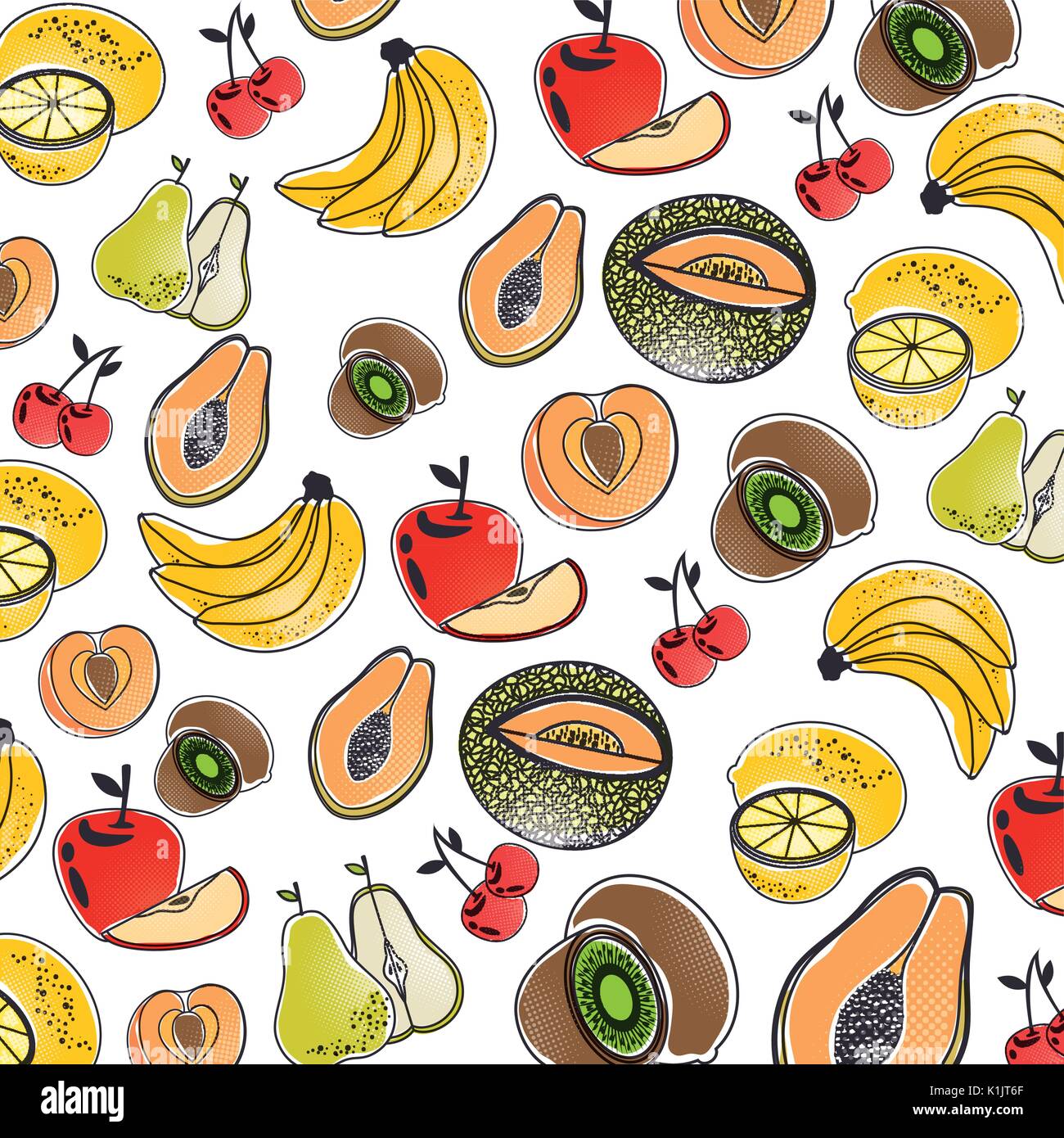 Delicious fruits background icon vector illustration graphic design ...