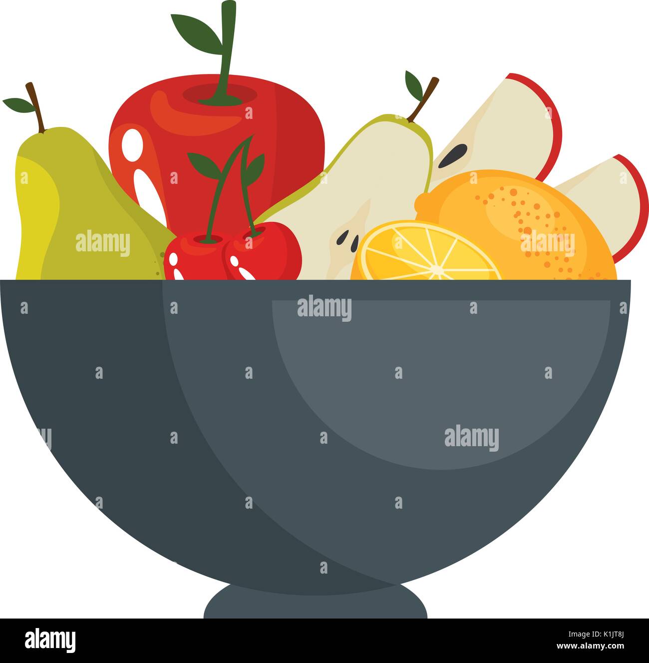 Fruits on dish icon vector illustration graphic design Stock Vector ...