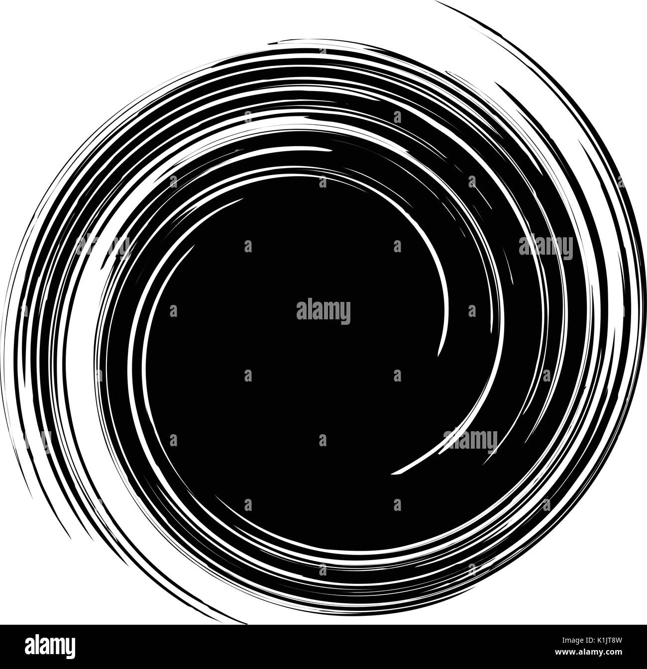 Circular geometric motif. Abstract grayscale op-art element Stock ...