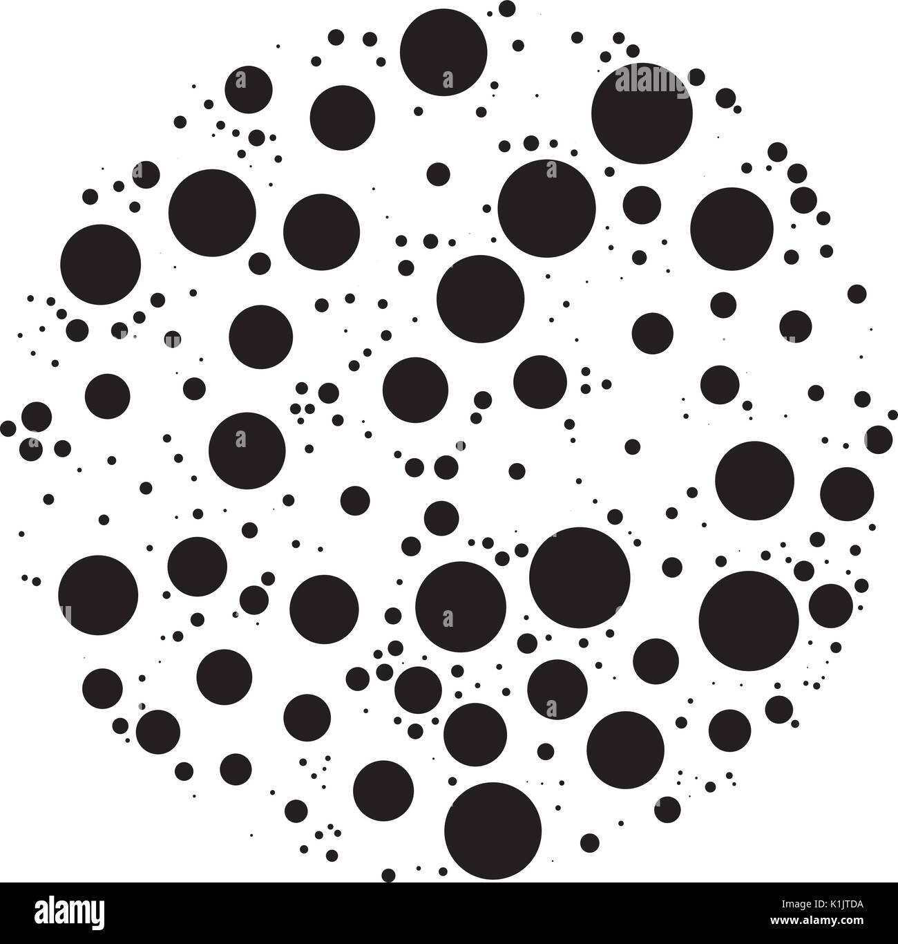 Circular geometric motif. Abstract grayscale op-art element Stock ...