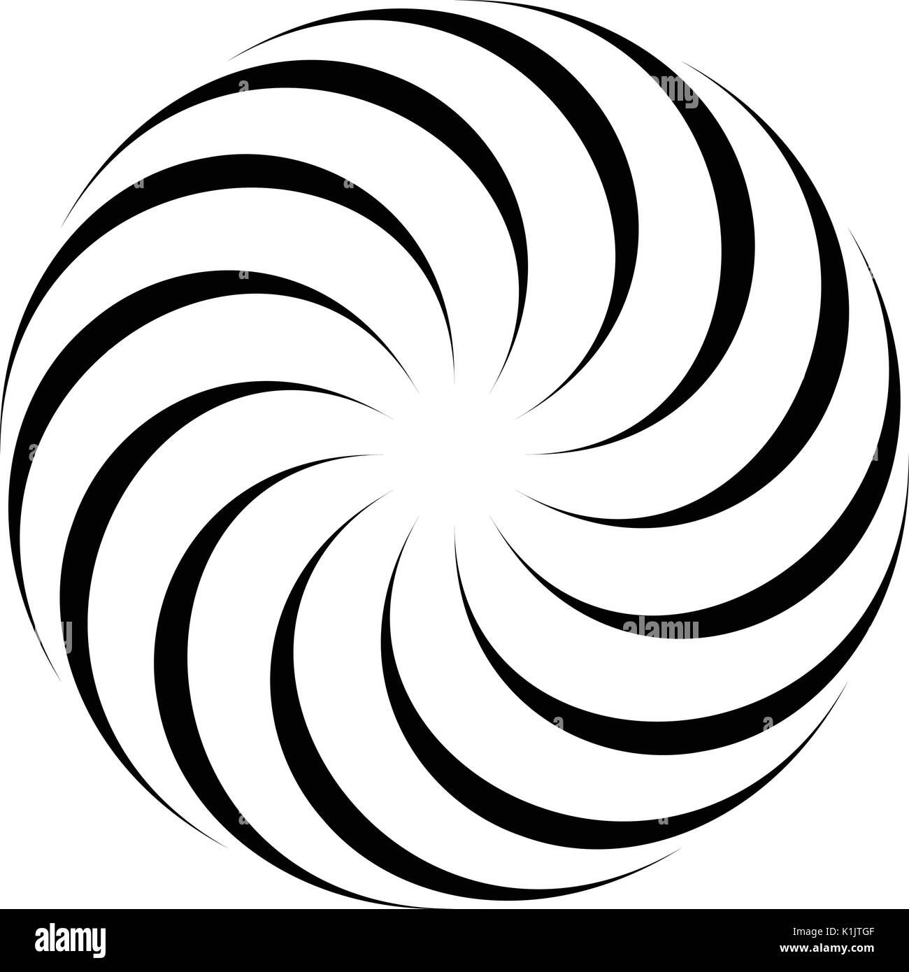 Circular geometric motif. Abstract grayscale op-art element Stock ...