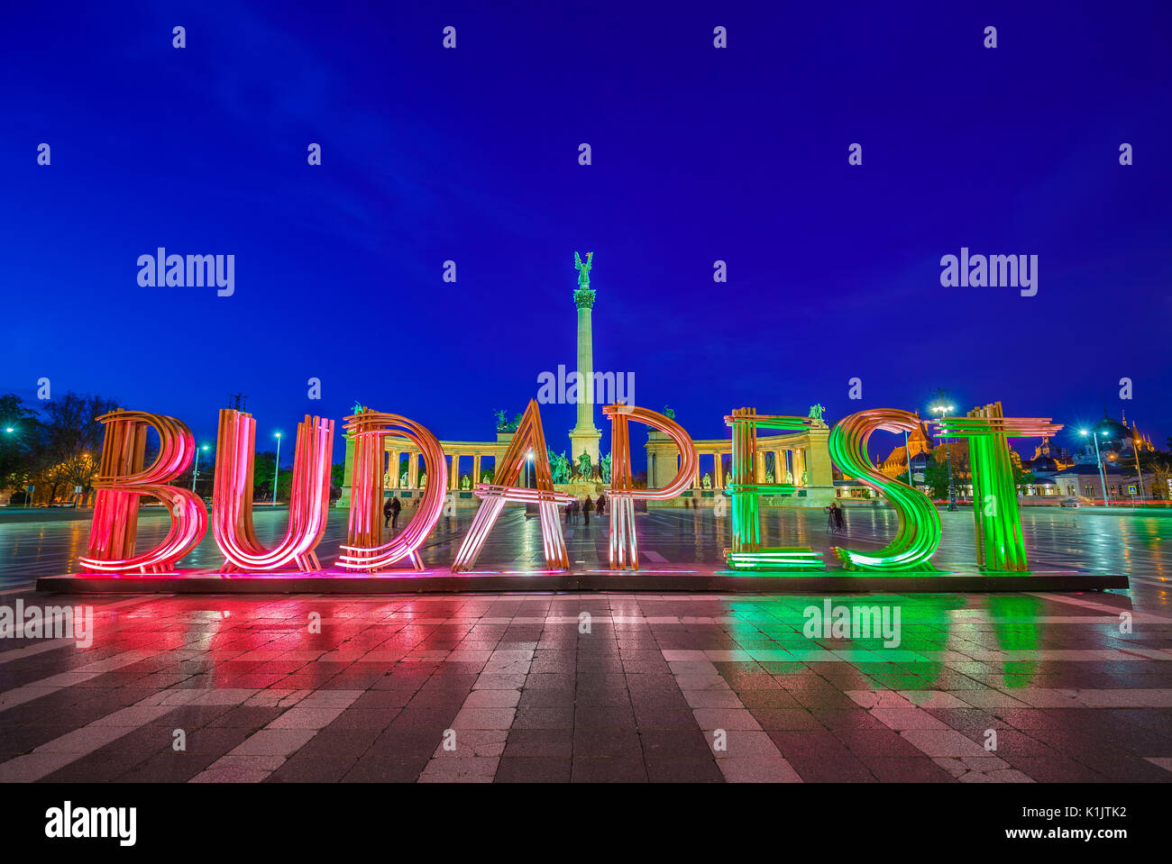 Budapest, Hungary - The beautiful Heroes' Square aka Hösök tere on ...