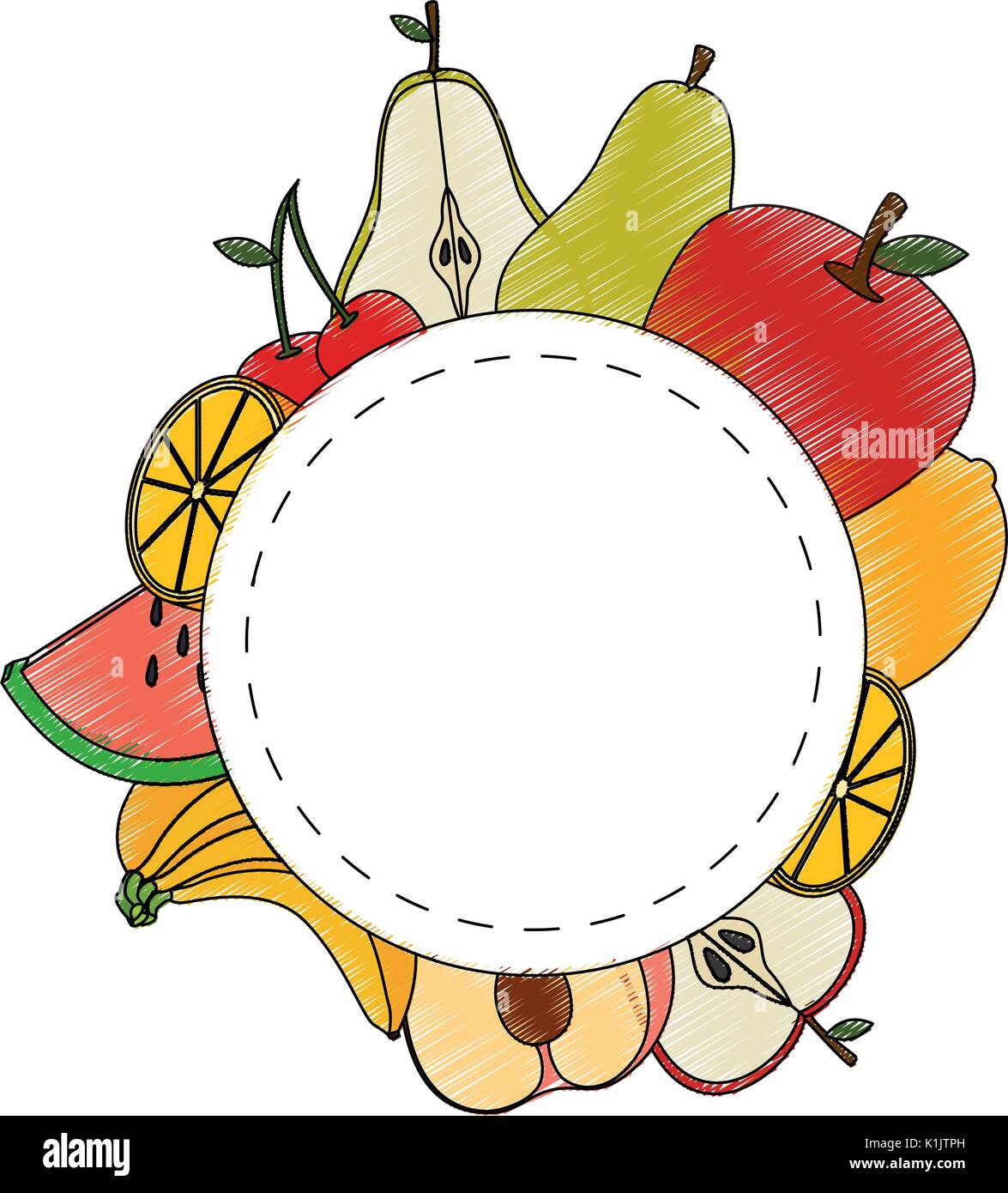 Fruits round emblem icon vector illustration graphic design Stock ...