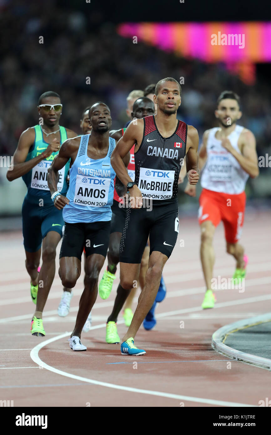 Nijel AMOS (Botswana), Brandon MCBRIDE (Canada) competing in the Men's ...