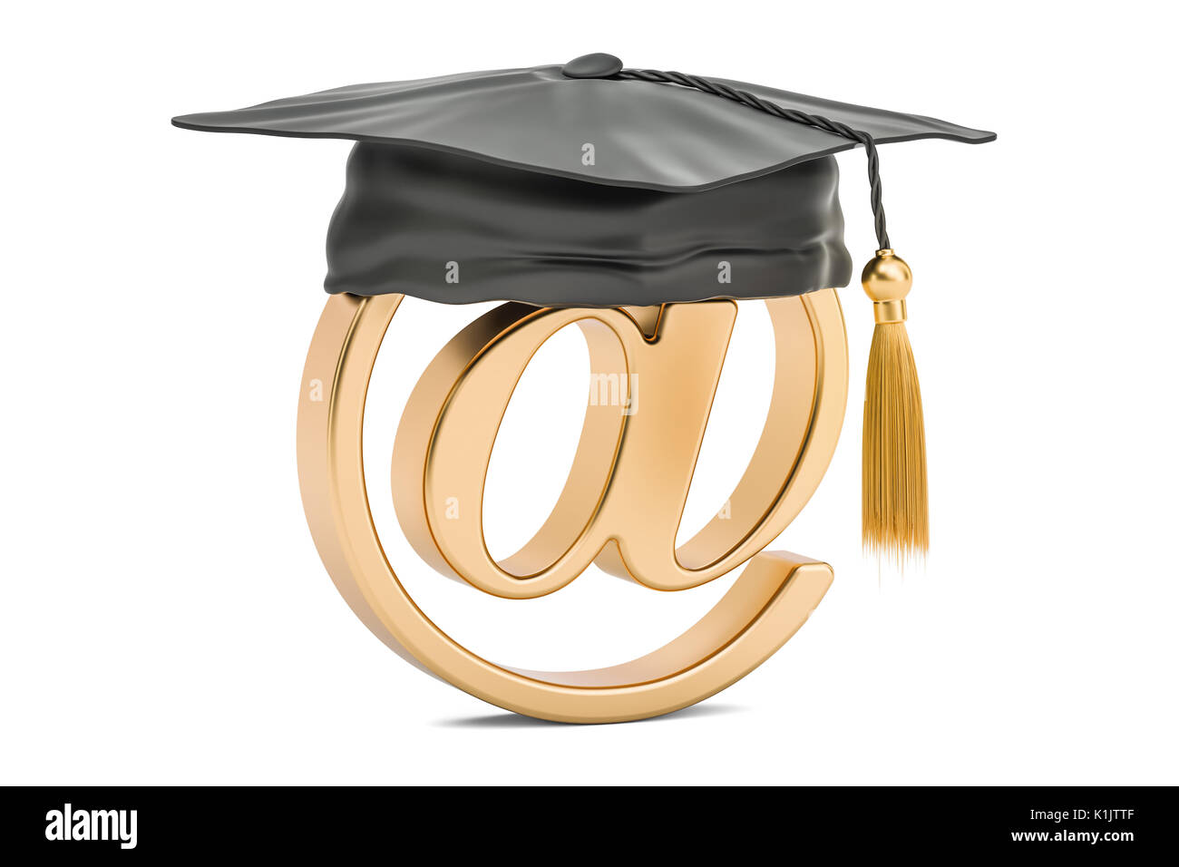 E-mail sign with graduation hat, 3D rendering Stock Photo - Alamy