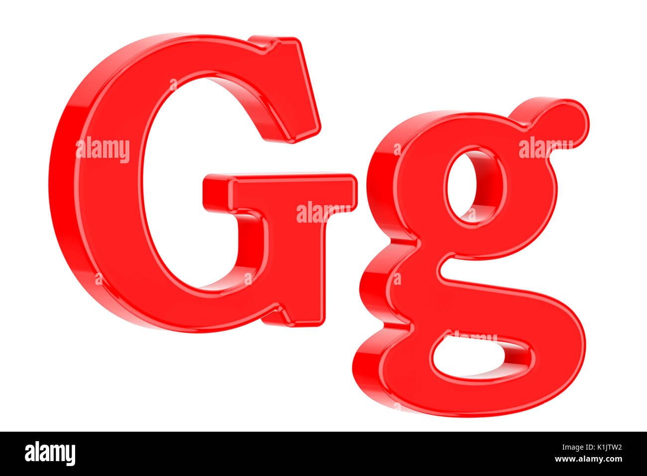English red letter G, 3D rendering isolated on white background Stock ...