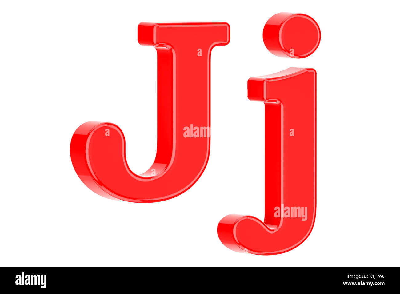 English red letter J, 3D rendering isolated on white background Stock ...