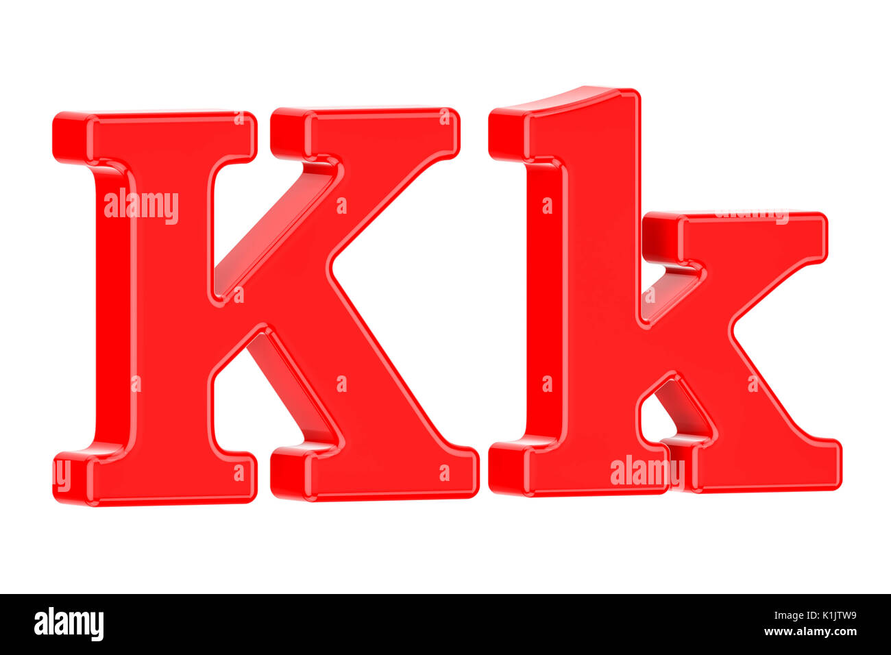 English red letter K, 3D rendering isolated on white background Stock ...