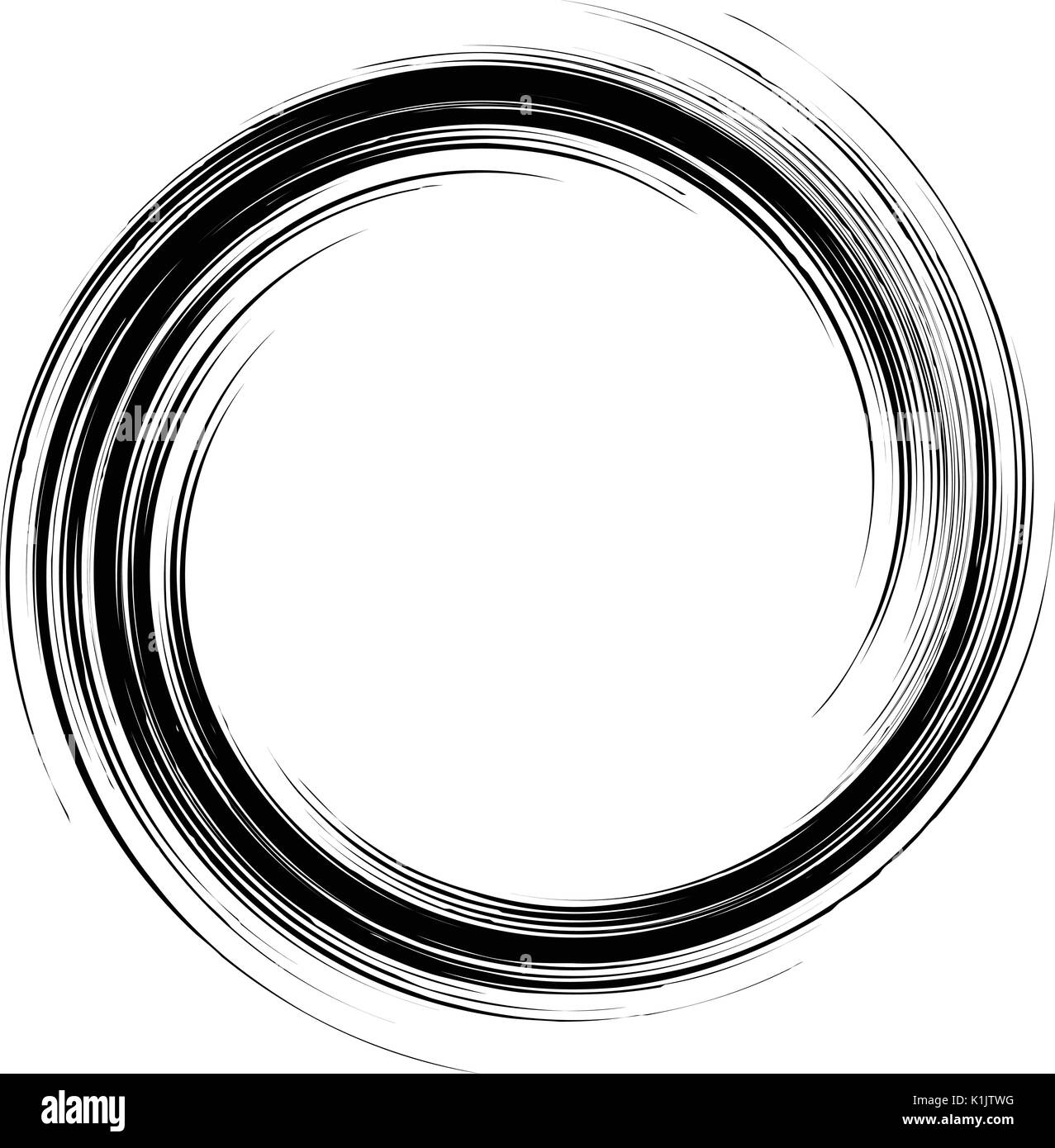 Circular geometric motif. Abstract grayscale op-art element Stock ...
