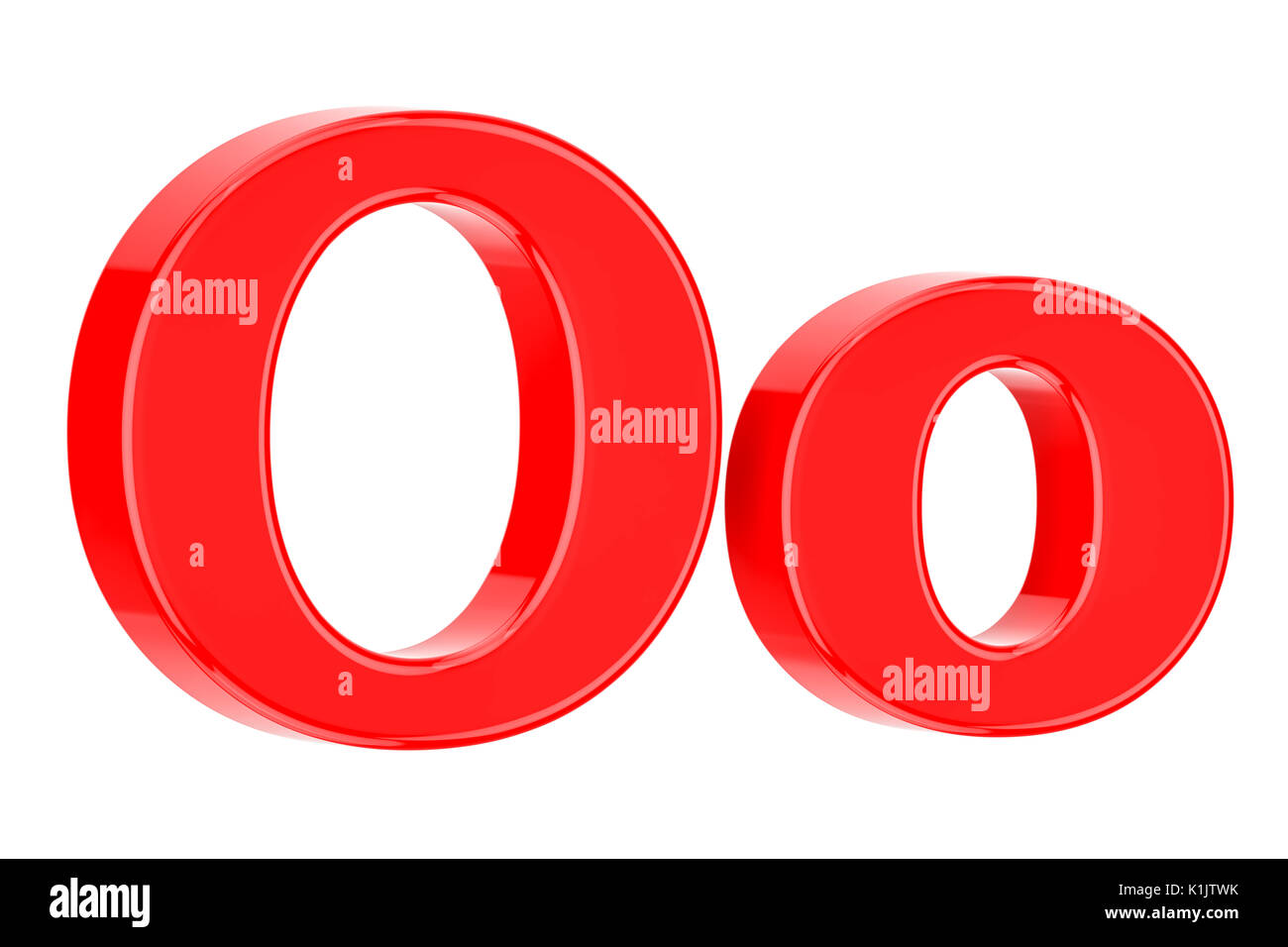 English red letter O, 3D rendering isolated on white background Stock ...