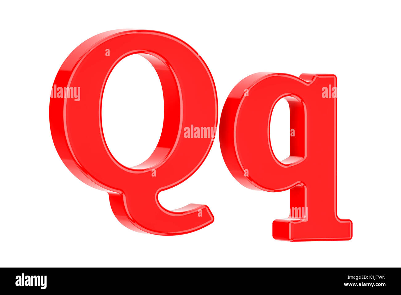 English red letter Q, 3D rendering isolated on white background Stock ...