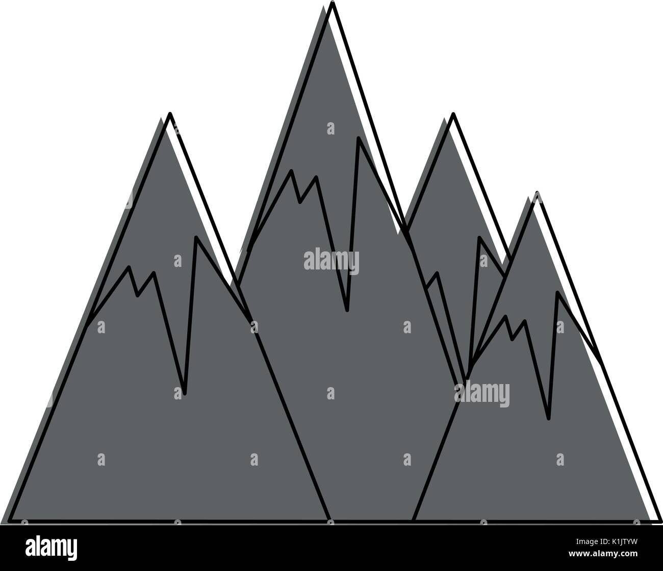 Peak mountains landscape icon vector illustration graphic design Stock ...