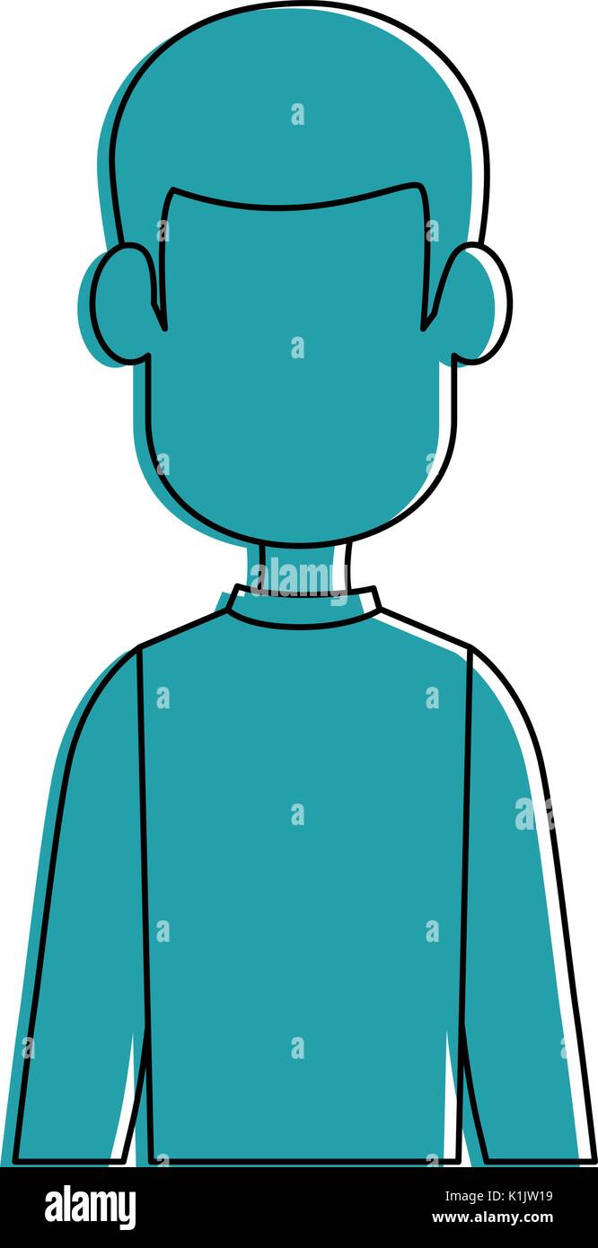 Man faceless cartoon icon vector illustration graphic design Stock ...