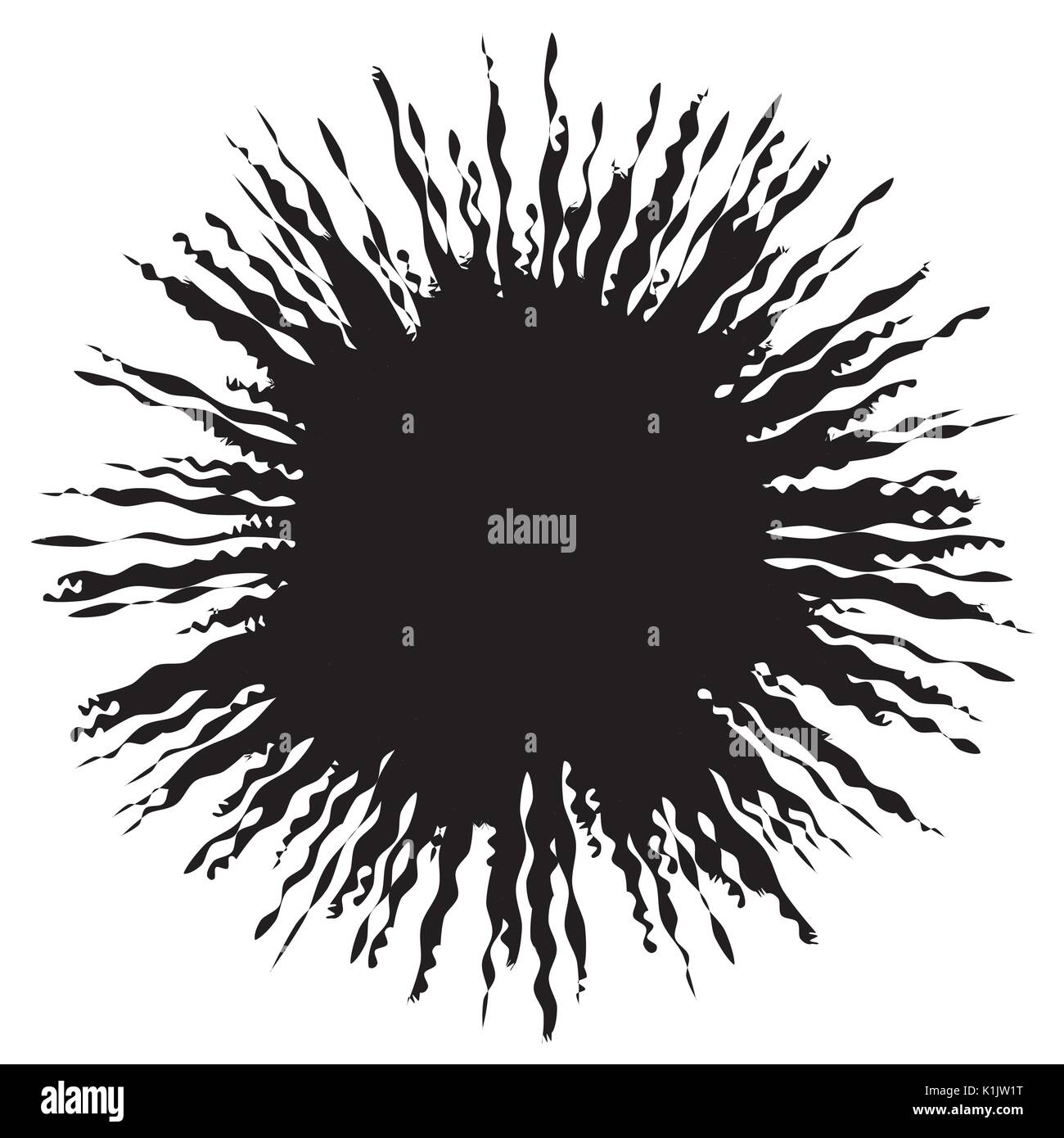 Circular geometric motif. Abstract grayscale op-art element Stock ...