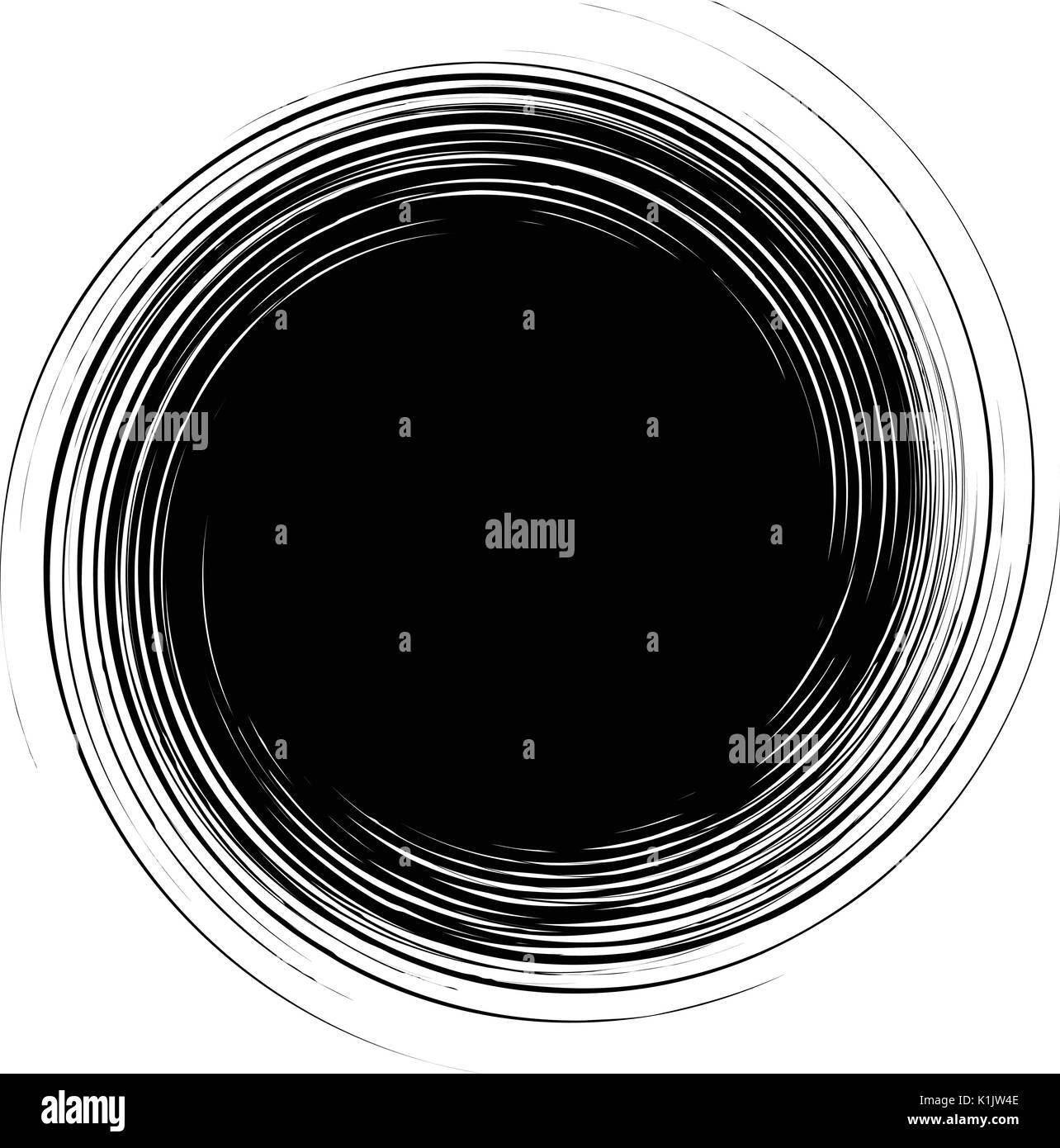 Circular geometric motif. Abstract grayscale op-art element Stock ...