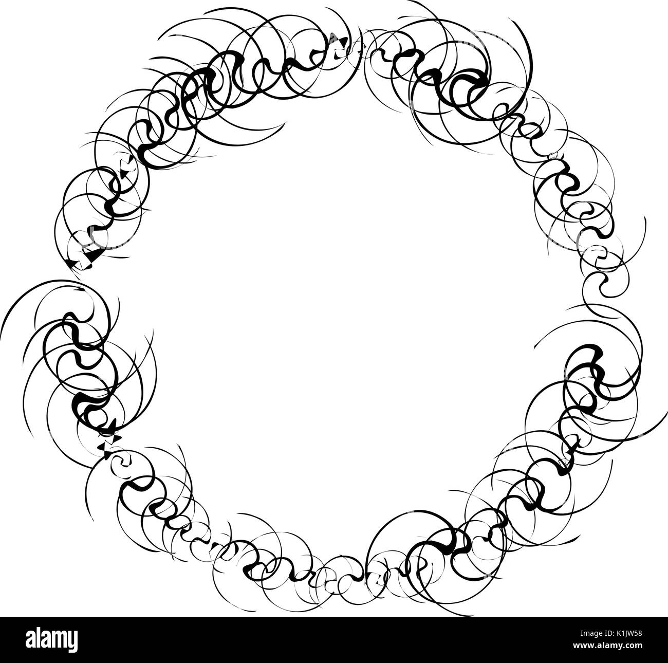 Circular geometric motif. Abstract grayscale op-art element Stock ...