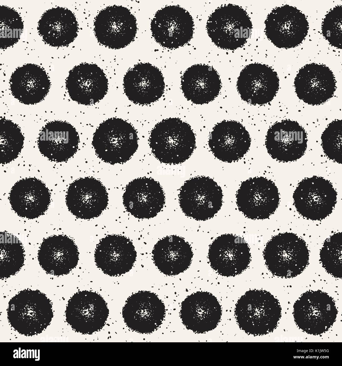 Grungy vector pattern with scattered circle shapes. Seamless texture ...