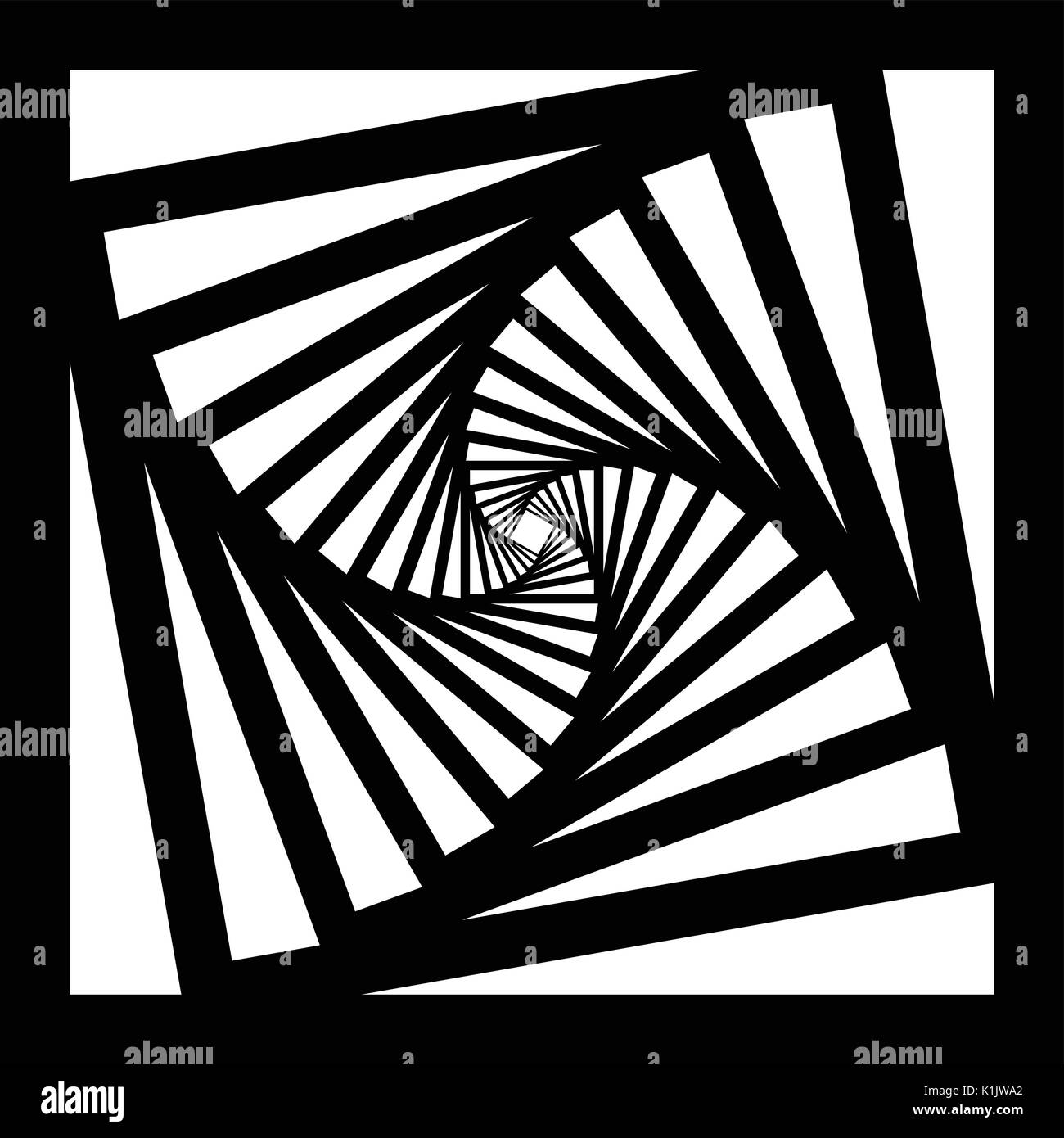 Circular geometric motif. Abstract grayscale op-art element Stock ...