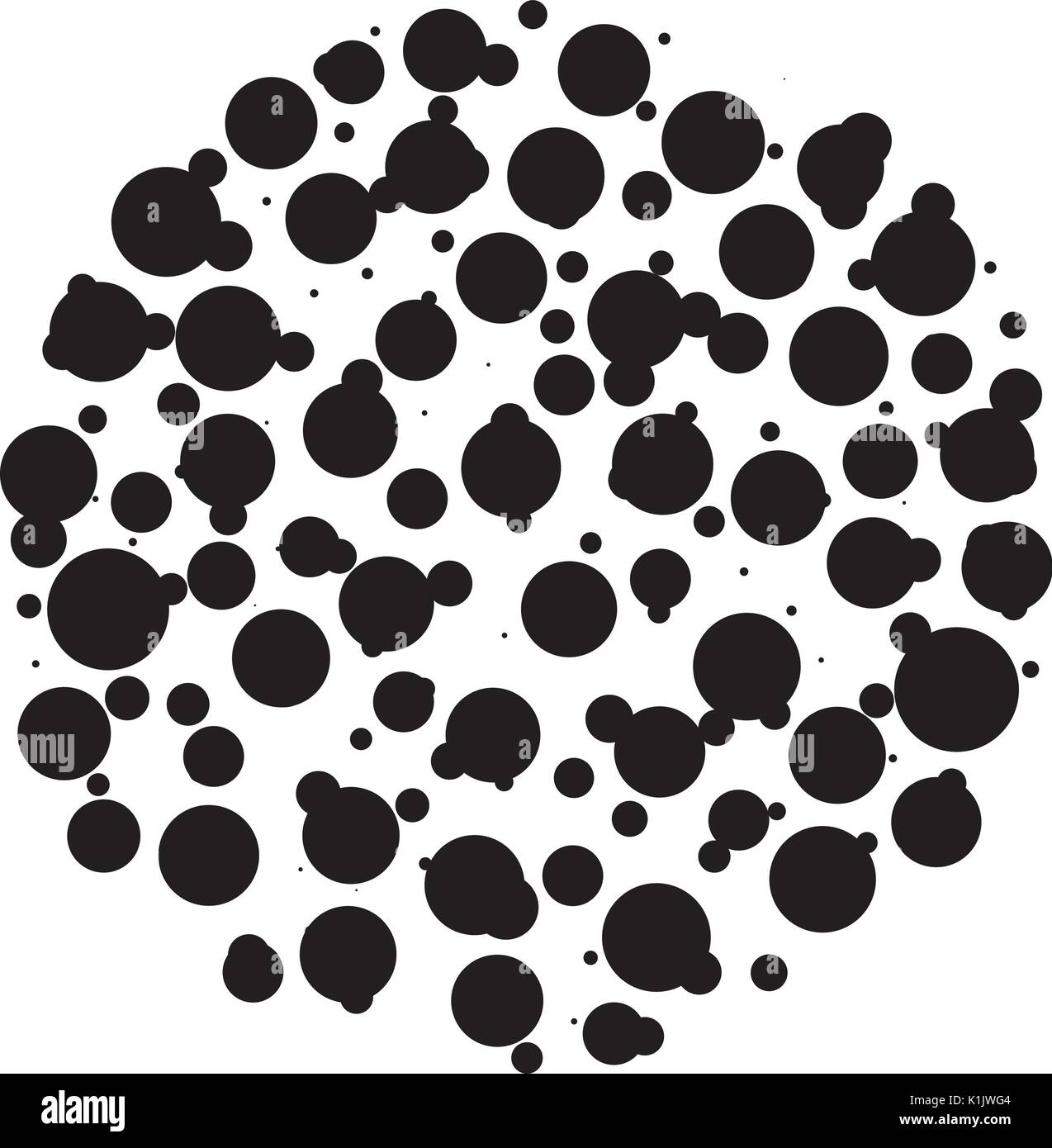 Circular geometric motif. Abstract grayscale op-art element Stock ...