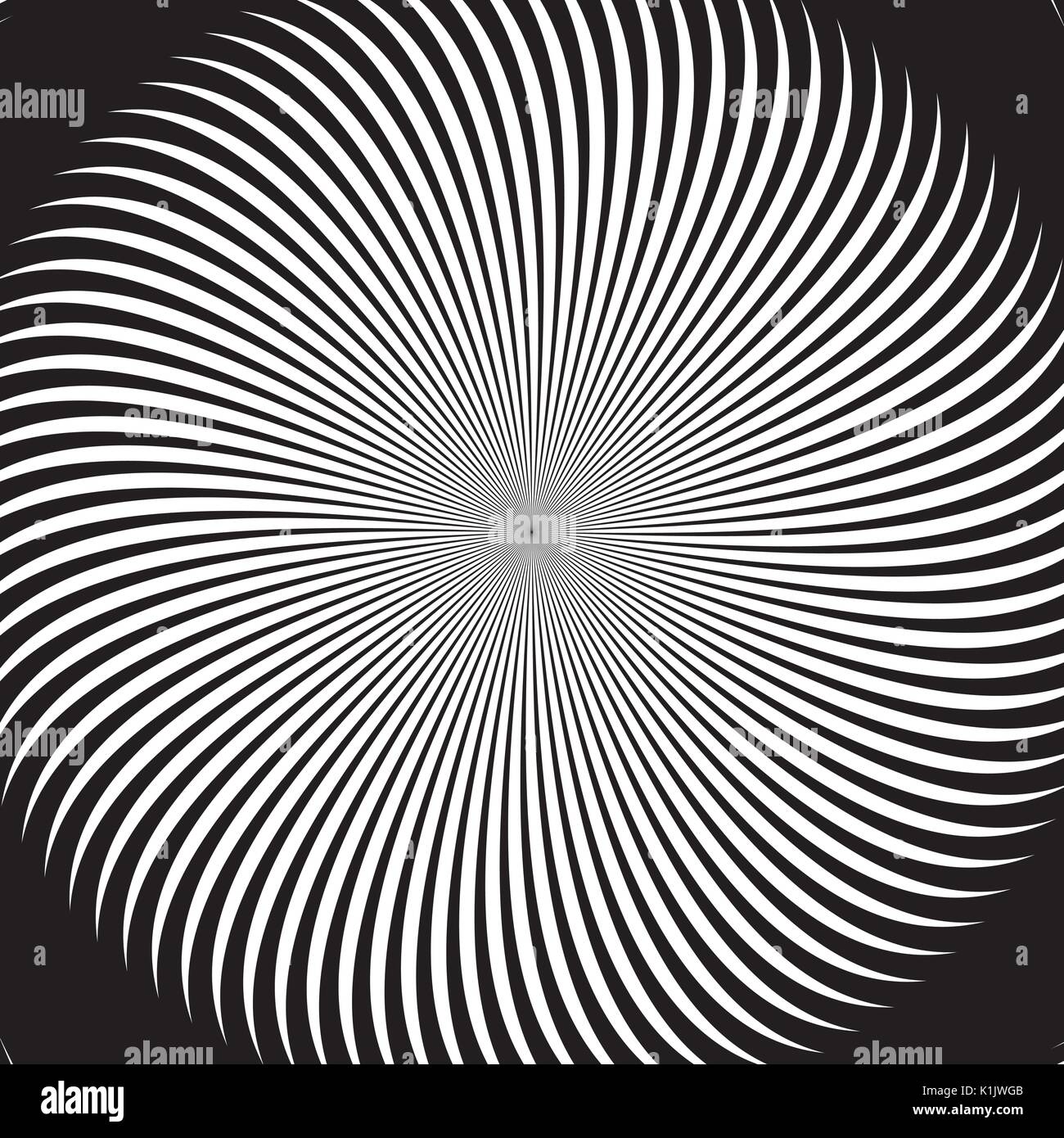 Circular geometric motif. Abstract grayscale op-art element Stock ...