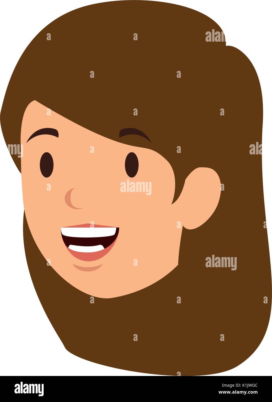 Woman cartoon smiling icon vector illustration graphic design Stock ...