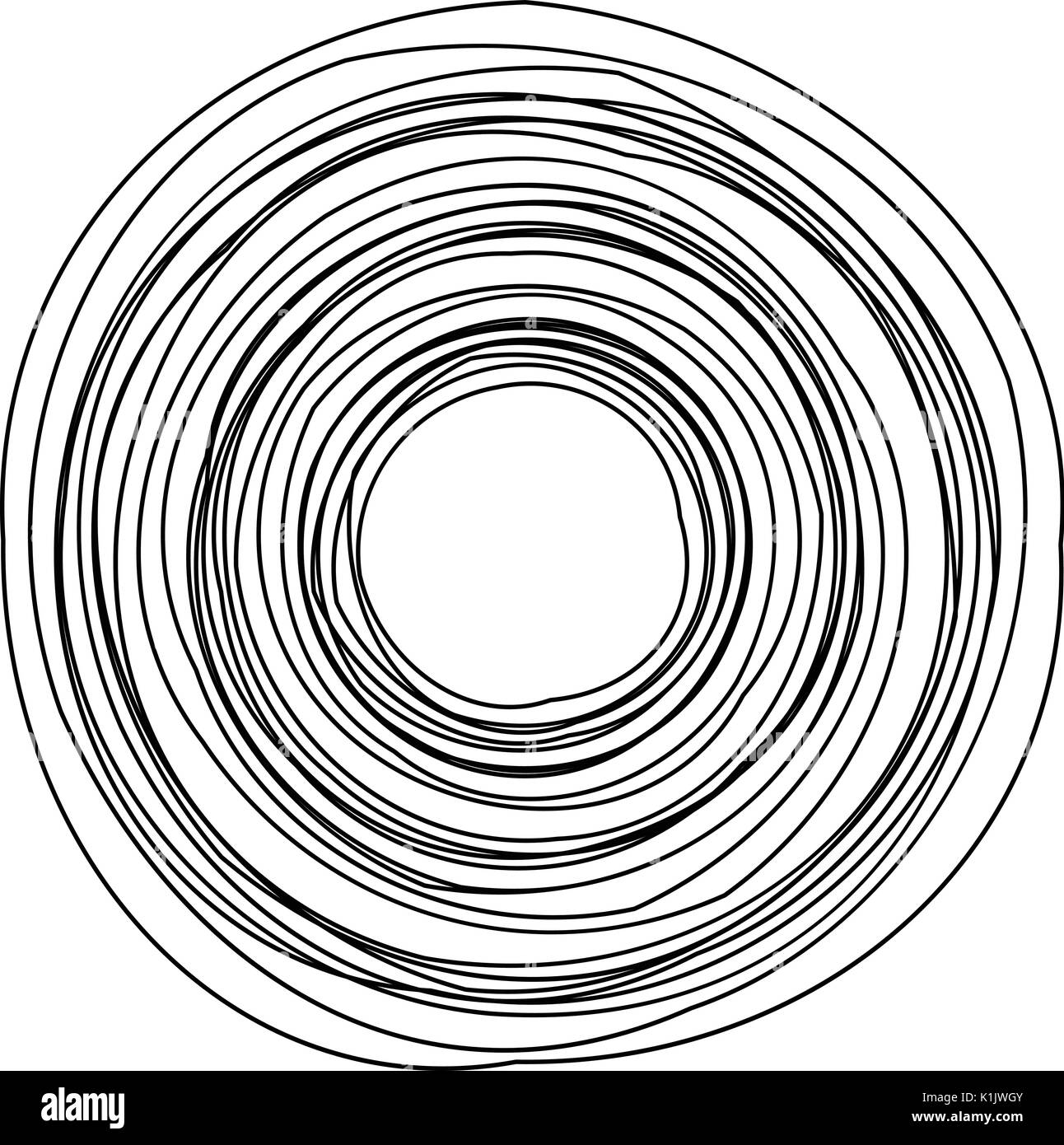 Circular geometric motif. Abstract grayscale op-art element Stock ...