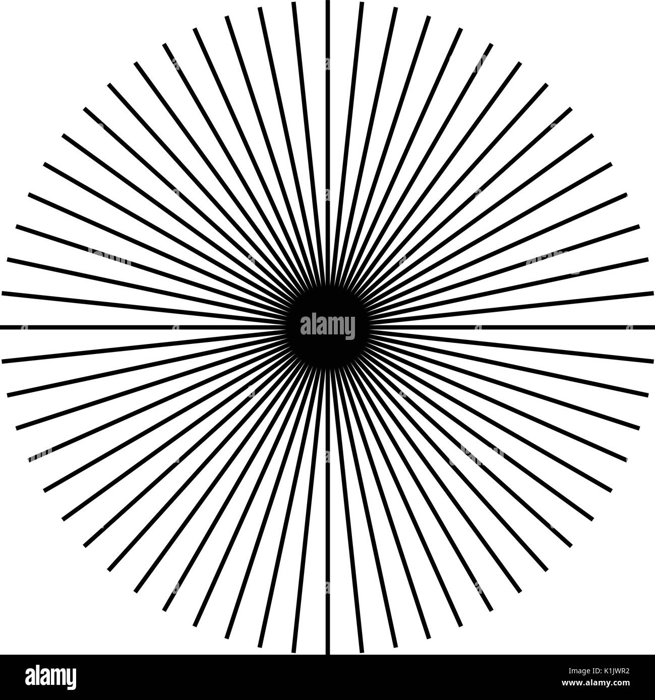 Circular geometric motif. Abstract grayscale op-art element Stock ...