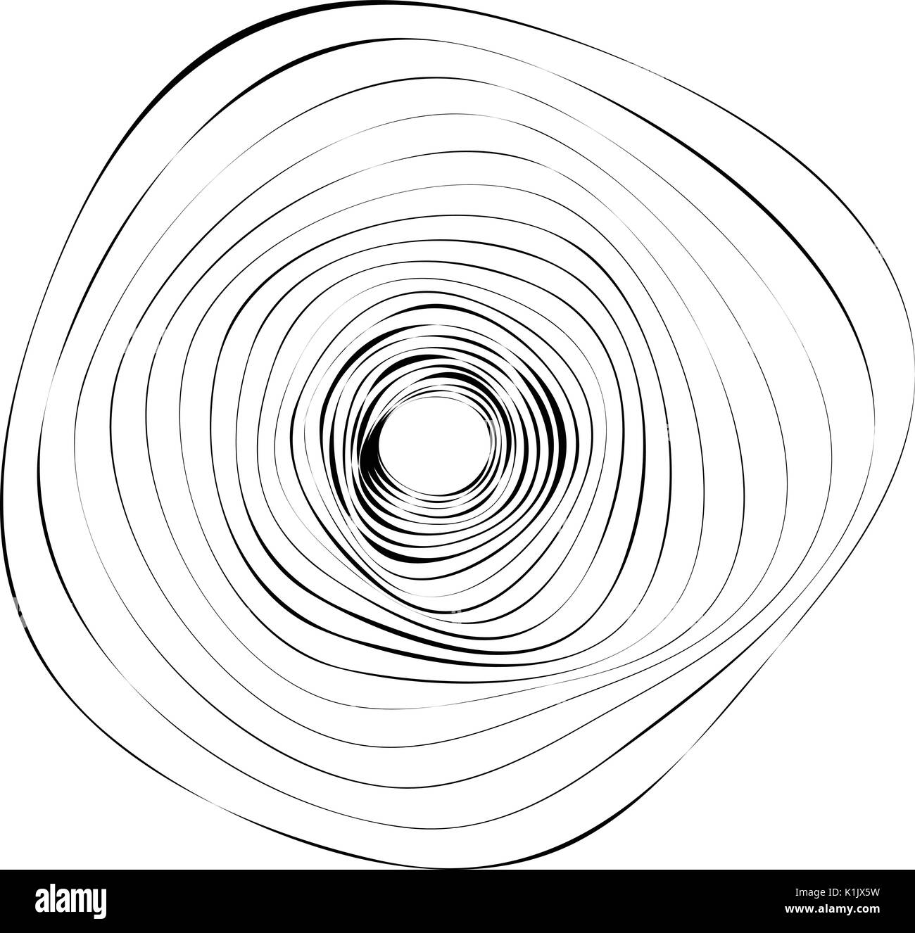 Circular geometric motif. Abstract grayscale op-art element Stock ...