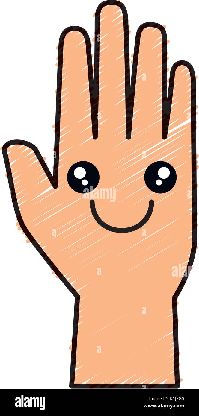 hand human kawaii character vector illustration design Stock Vector ...