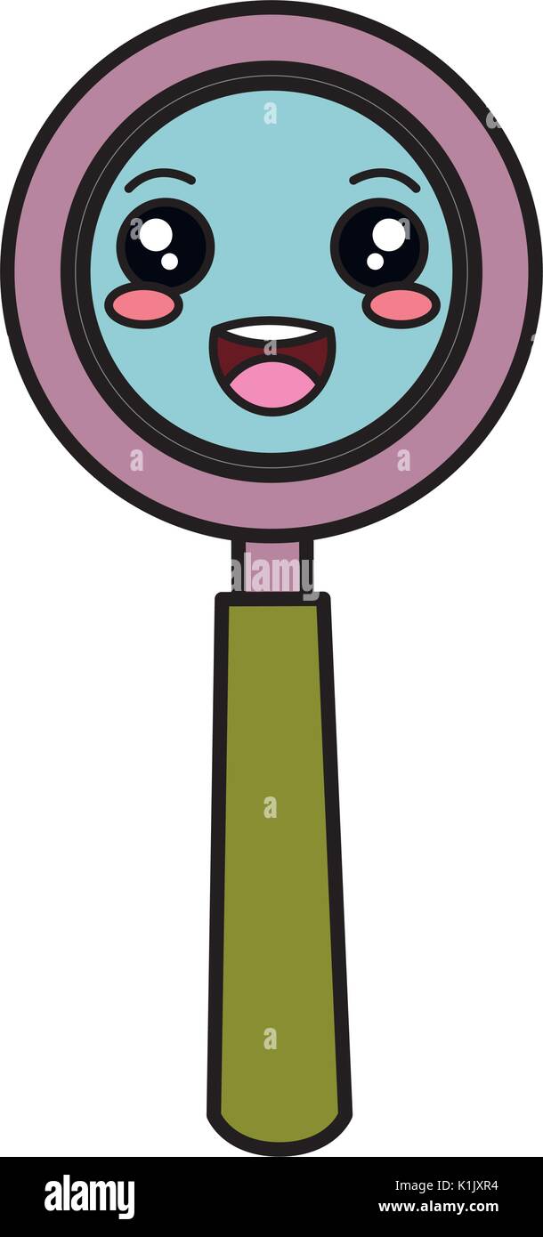 magnifying glass kawaii character vector illustration design Stock ...