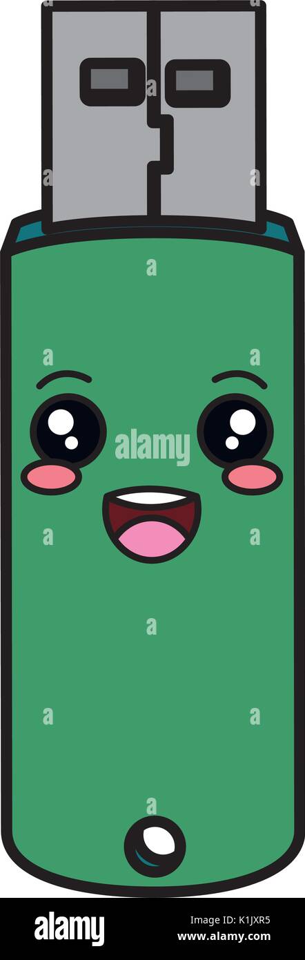 usb memory kawaii character vector illustration design Stock Vector ...