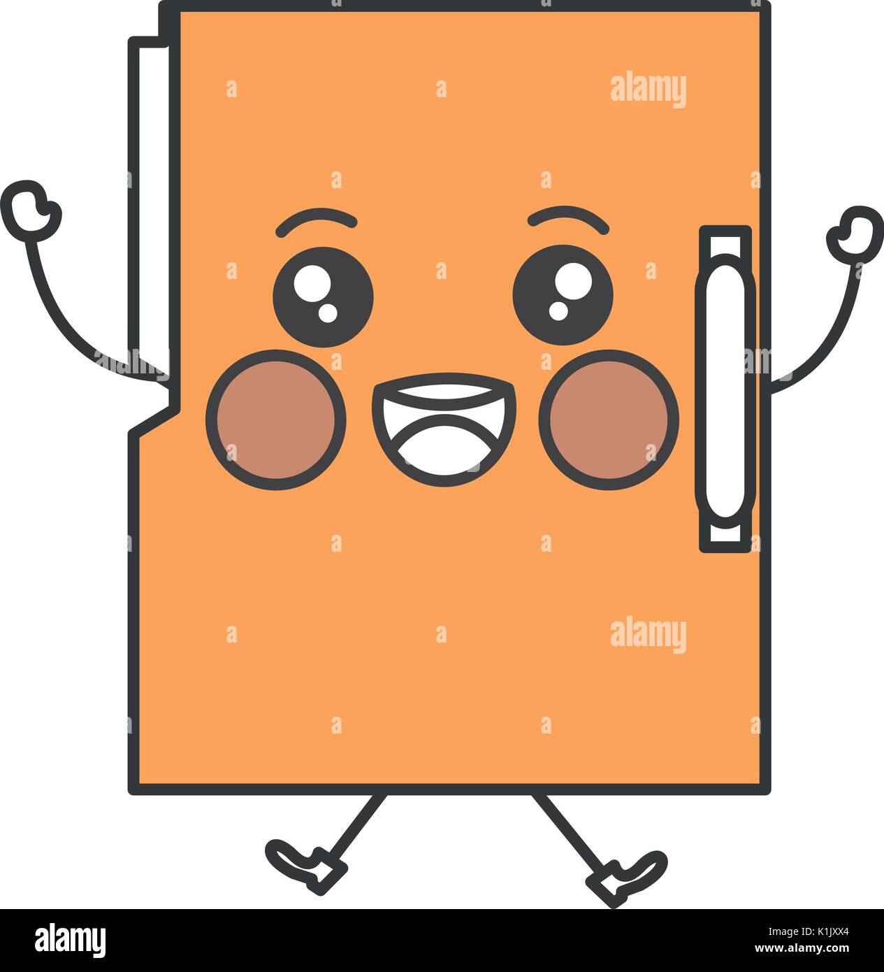 folder document kawaii character vector illustration design Stock ...