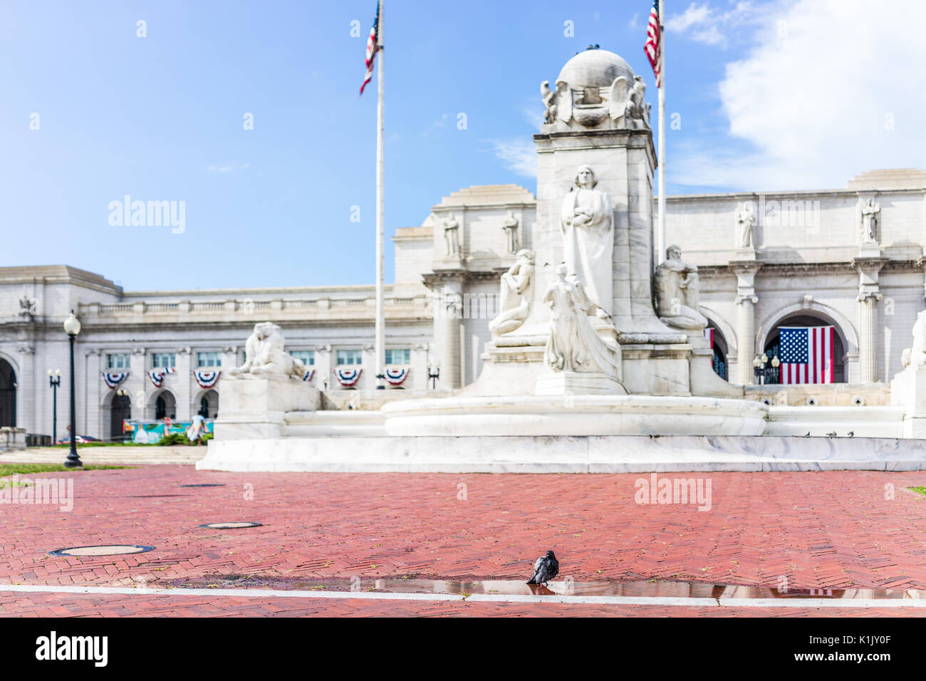 Washington DC, USA - July 1, 2017: Union Station on columbus circle ...