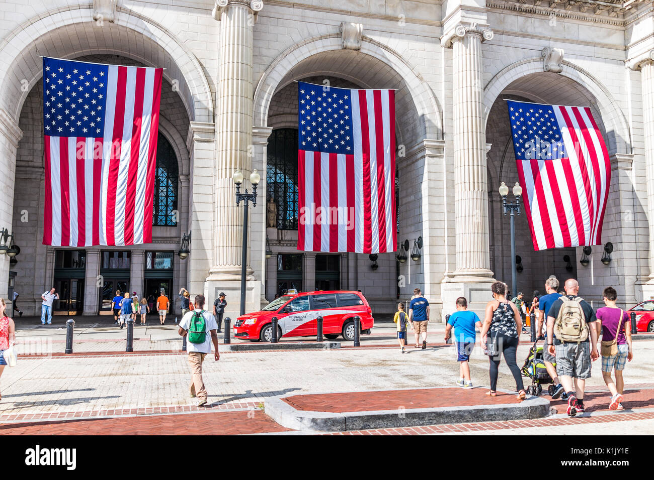 Washington DC, USA - July 1, 2017: Union Station on columbus circle ...