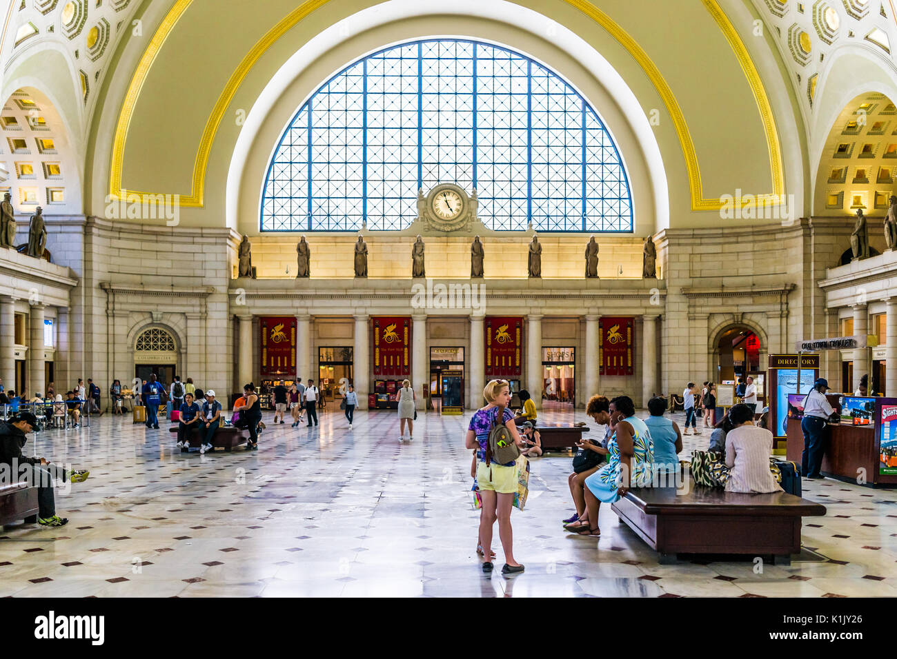 Washington DC, USA - July 1, 2017: Inside Union Station in capital city ...