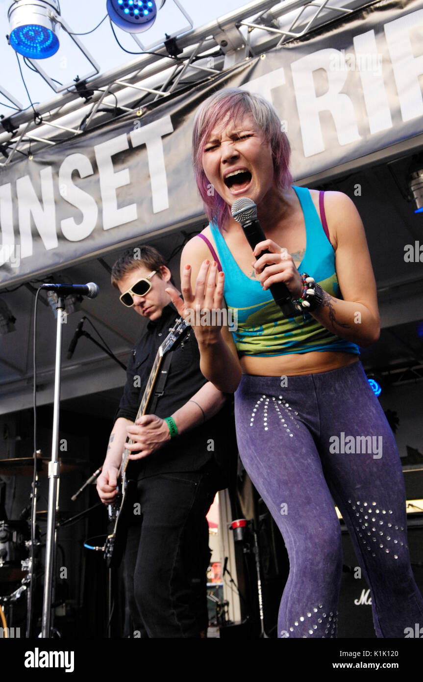(L-R) Chad Petree Sisely Treasure Shiny Toy Guns performs day 3 2nd ...