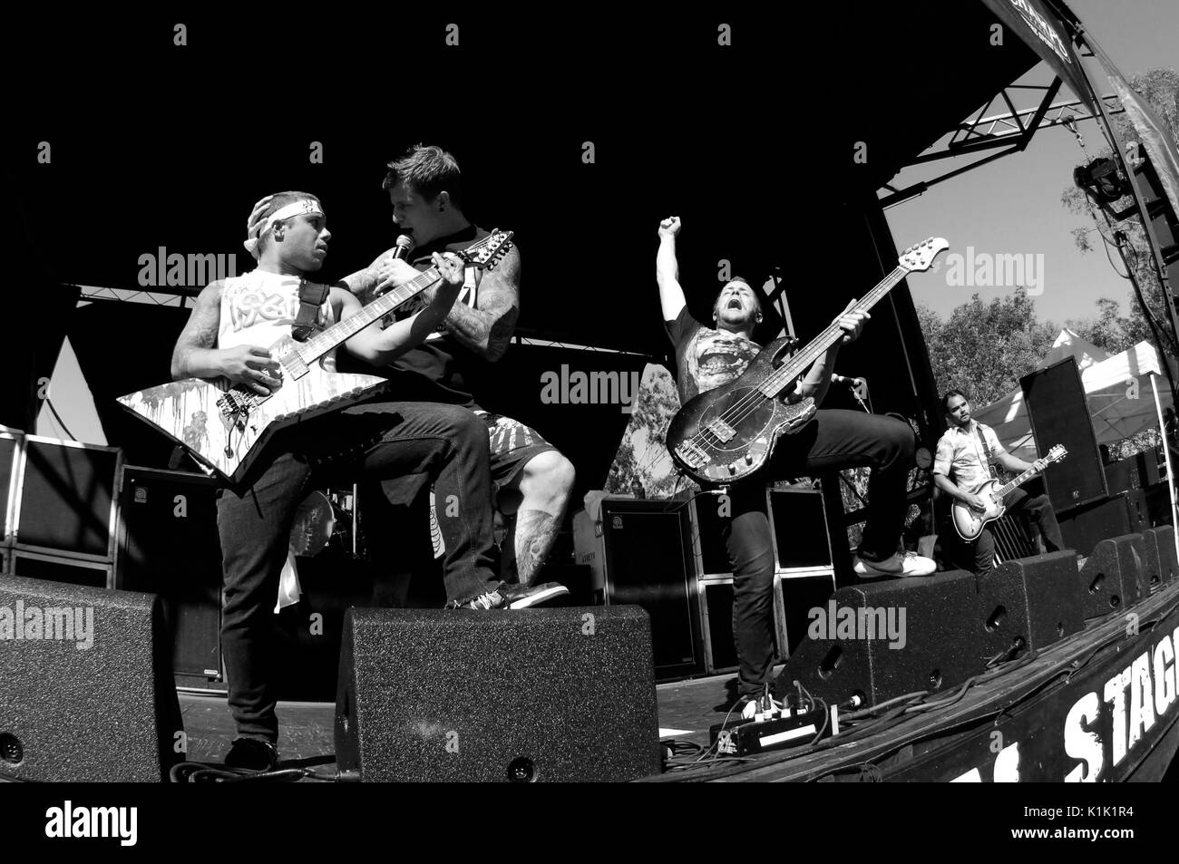 (L-R) Dan Jacobs,Alex Varkatzas,Marc McKnight Travis Miguel Atreyu ...