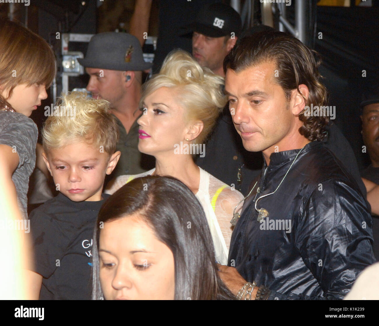 Gavin Rossdale of Bush with wife Gwen Stefani of No Doubt and their son ...