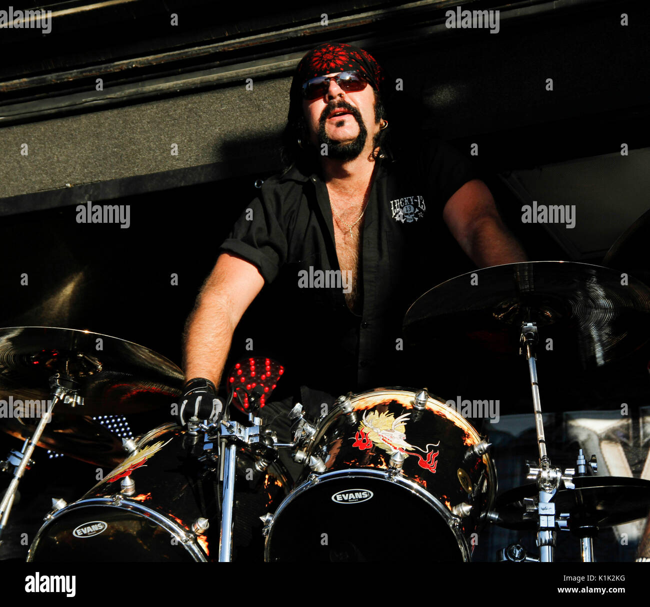 Drummer Vinnie Paul Hellyeah performs 2010 Rockstar Energy Drink Uproar ...