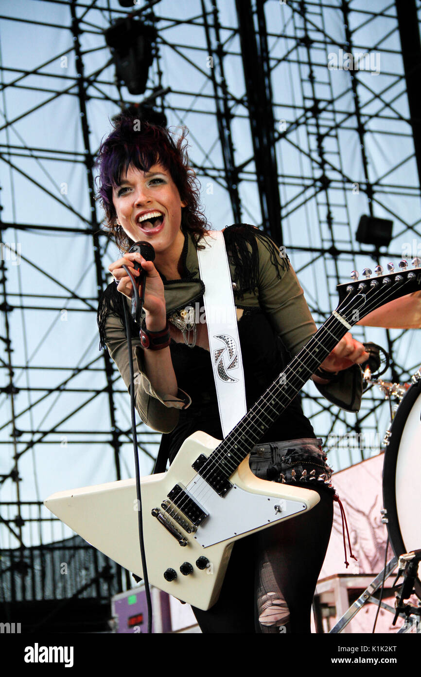 Elizabeth "Lzzy" Hale Halestorm performs 2010 Rockstar Energy Drink ...