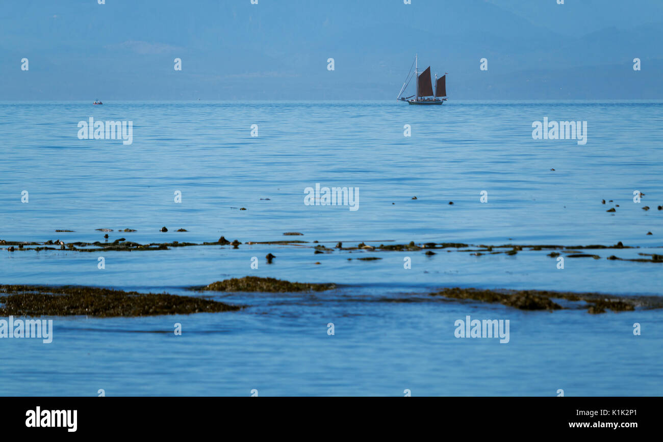 Two masted sailboat sailing near Victoria, British Columbia Stock Photo ...