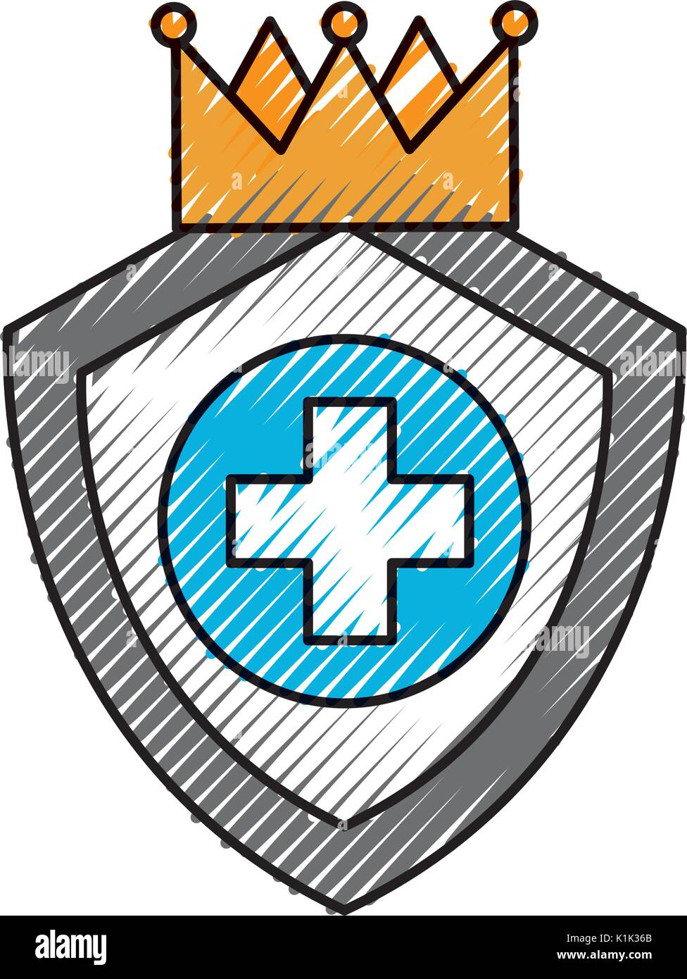 shield guard with crown and cross Stock Vector Image & Art - Alamy