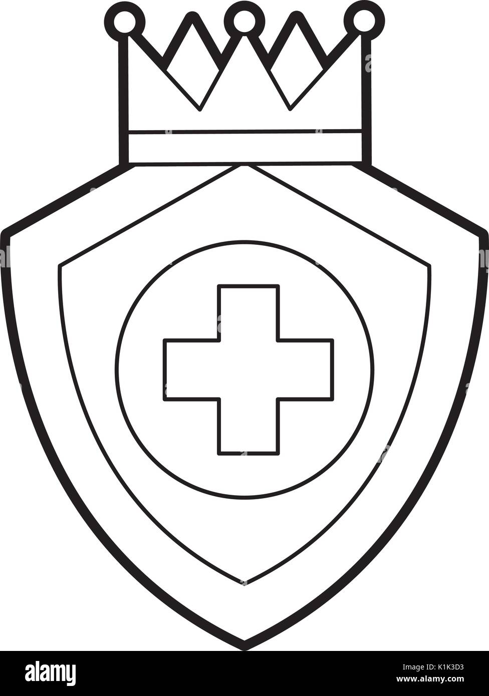 shield guard with crown and cross Stock Vector Image & Art - Alamy