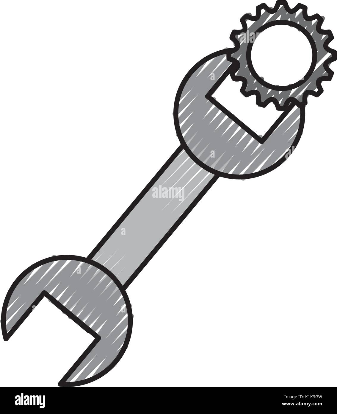 wrench tool with nut Stock Vector Image & Art - Alamy